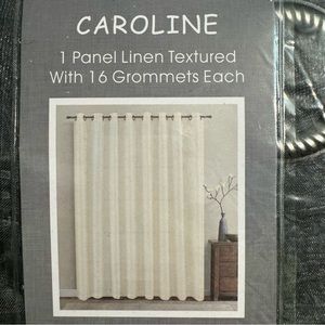 Accents | Caroline Charcoal 1 Panel Linen Textured With 16 Grommets ...